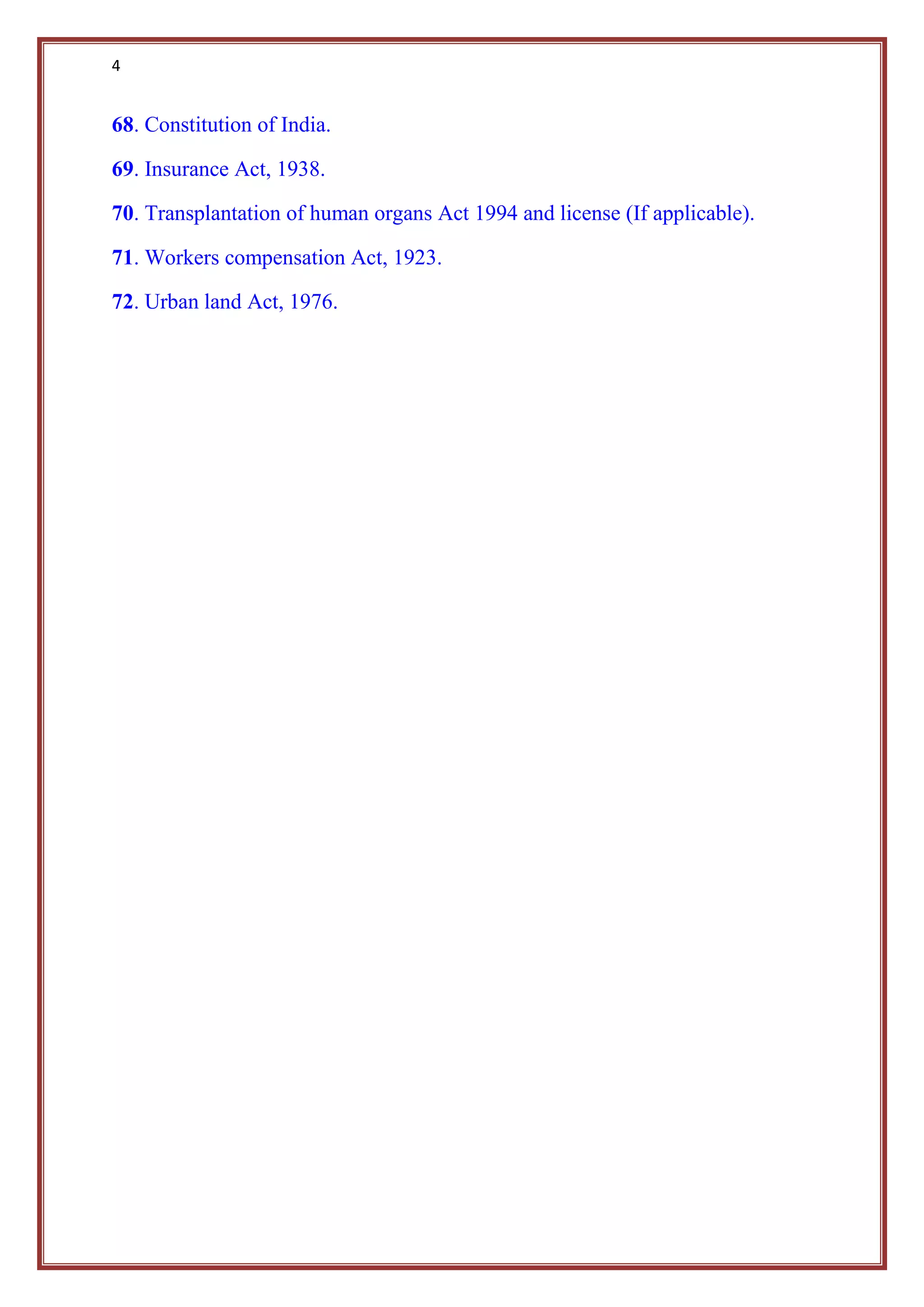 List of Licenses and Statutory Obligations for a Hospital By Dr.Mahboob ...