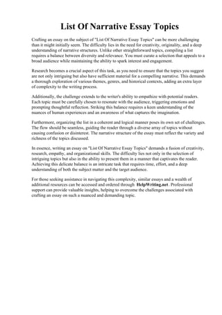 List Of Narrative Essay Topics.pdf