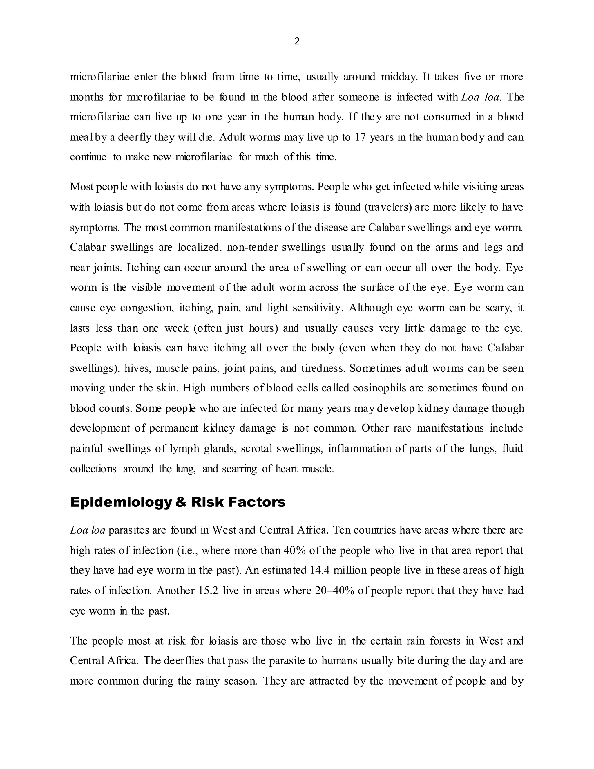 Loiasis Disease | DOCX