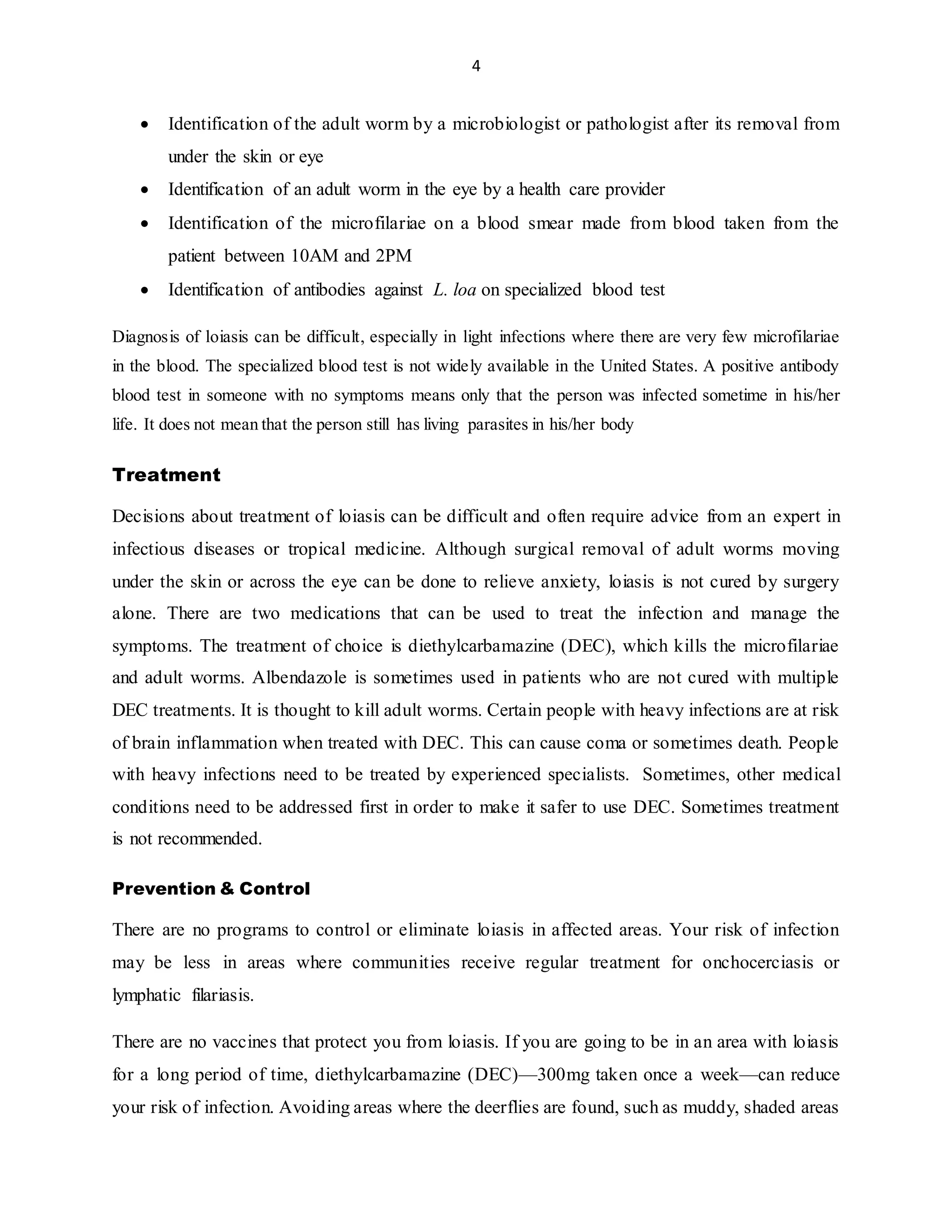 Loiasis Disease | DOCX