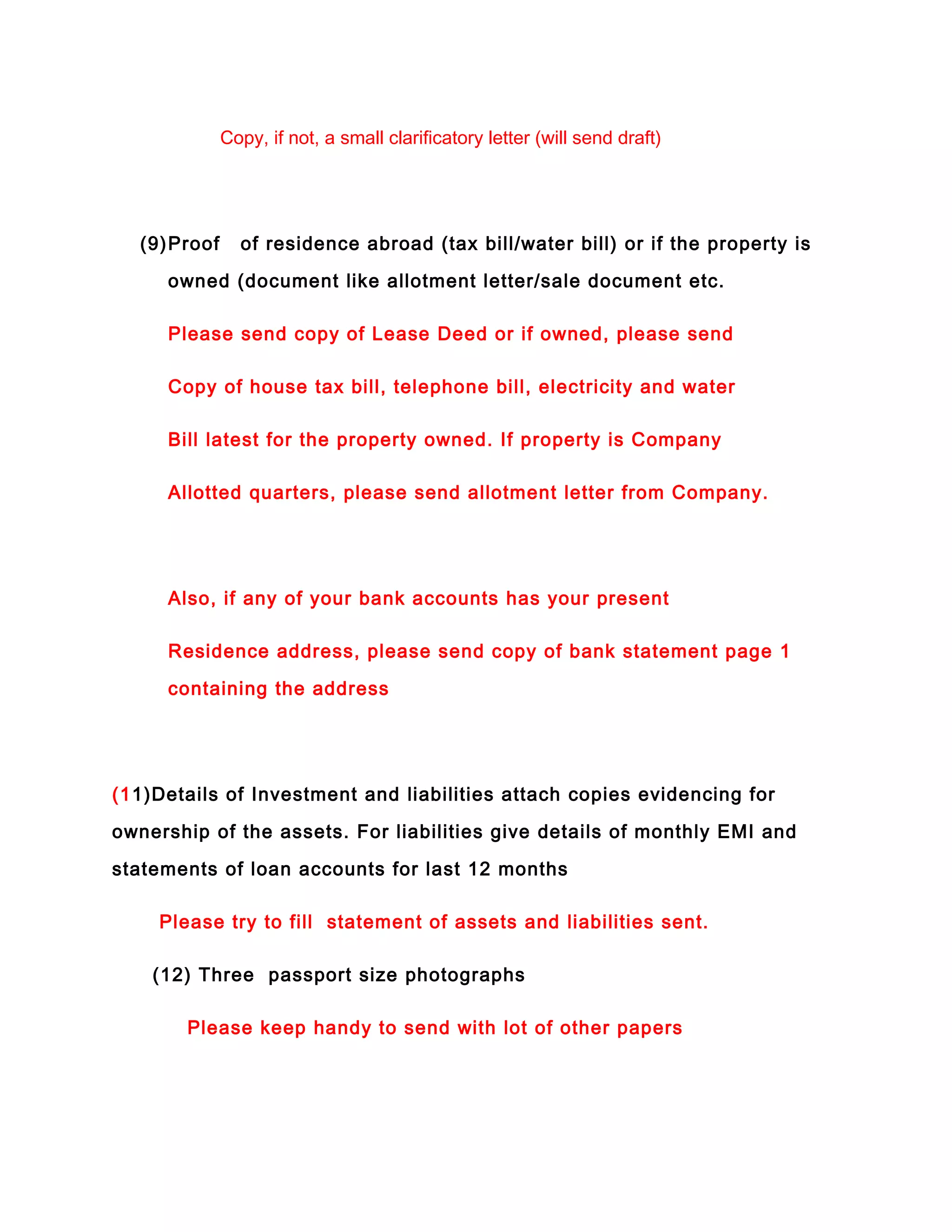 List of personal and property papers for nri home loans | PDF