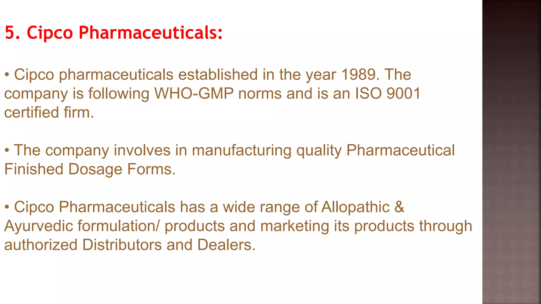 List of pharma companies in Indore | Pharmaadda | PPTX