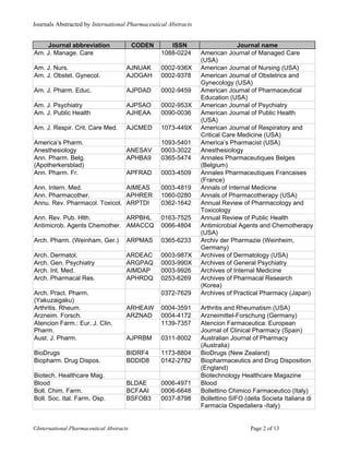 List+of+pharm+journals | PDF