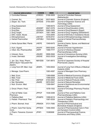 List+of+pharm+journals | PDF