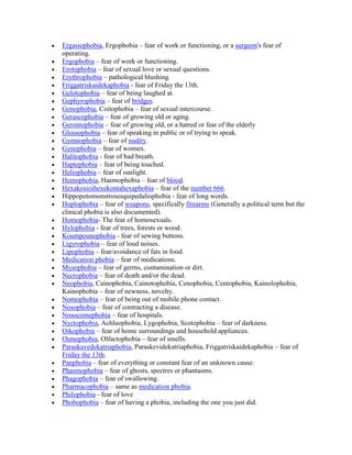 List of phobias | PDF
