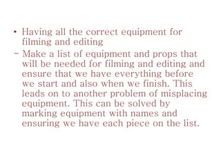 List of potential problems and solutions | PPT