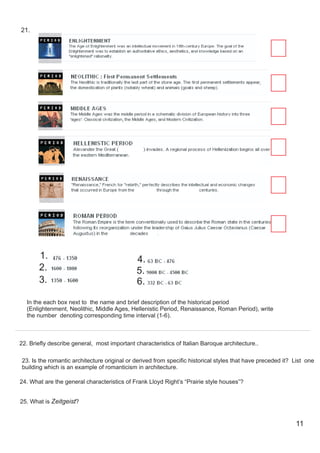 Introduction to Arch List of potential questions | PDF