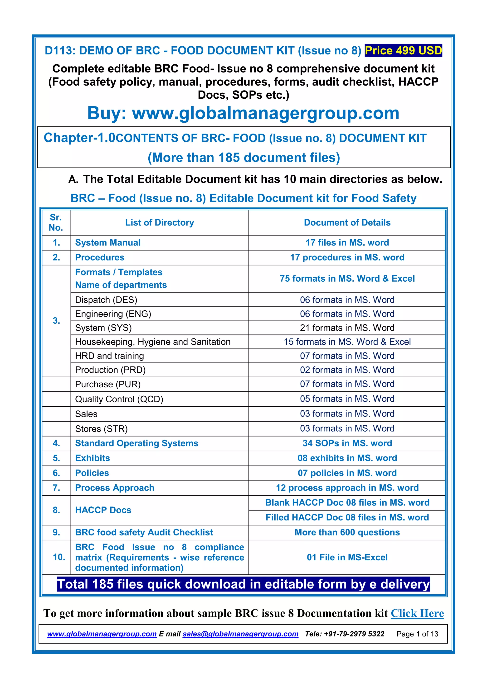 BRC manual documents free download | PDF