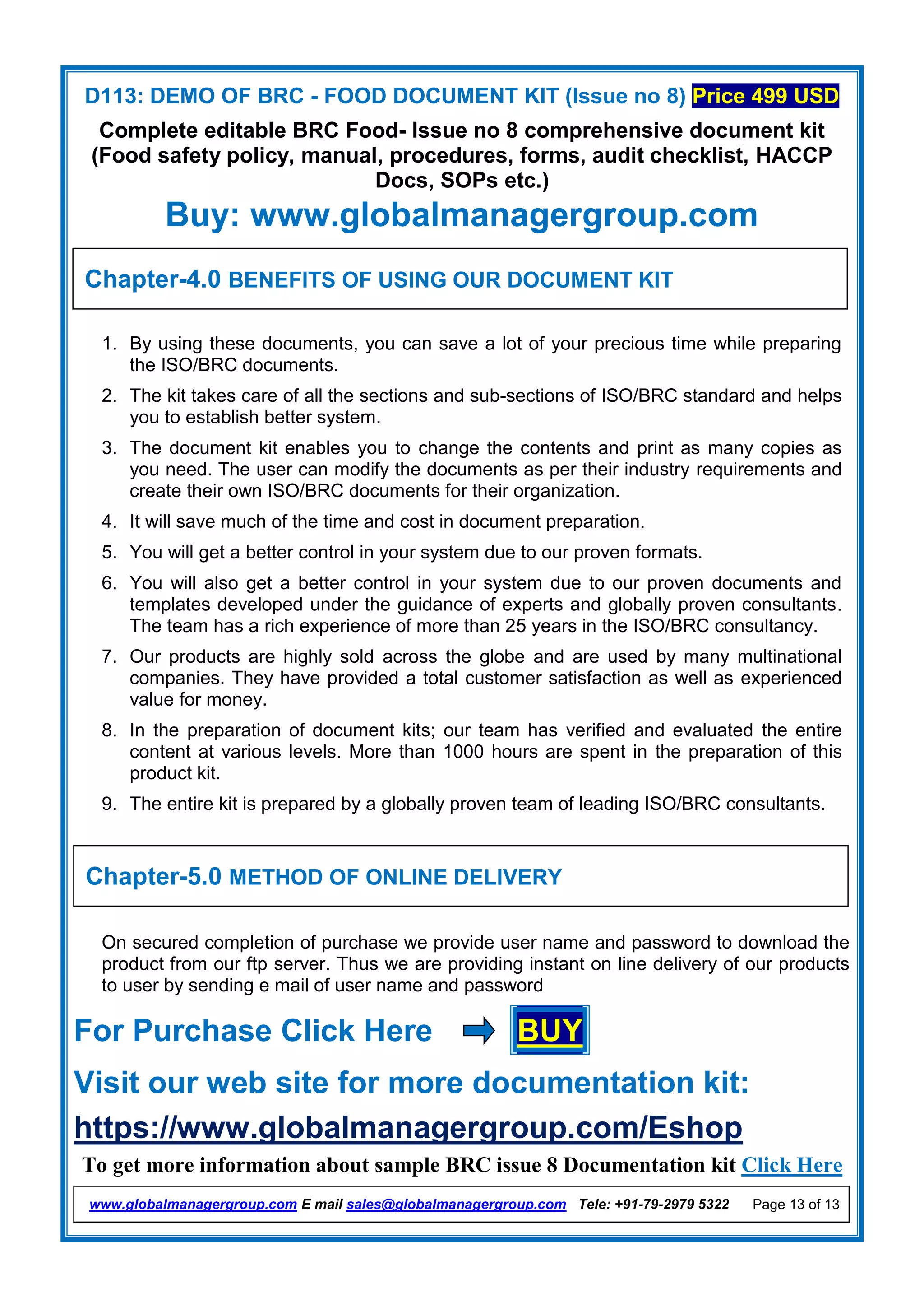 BRC manual documents free download | PDF