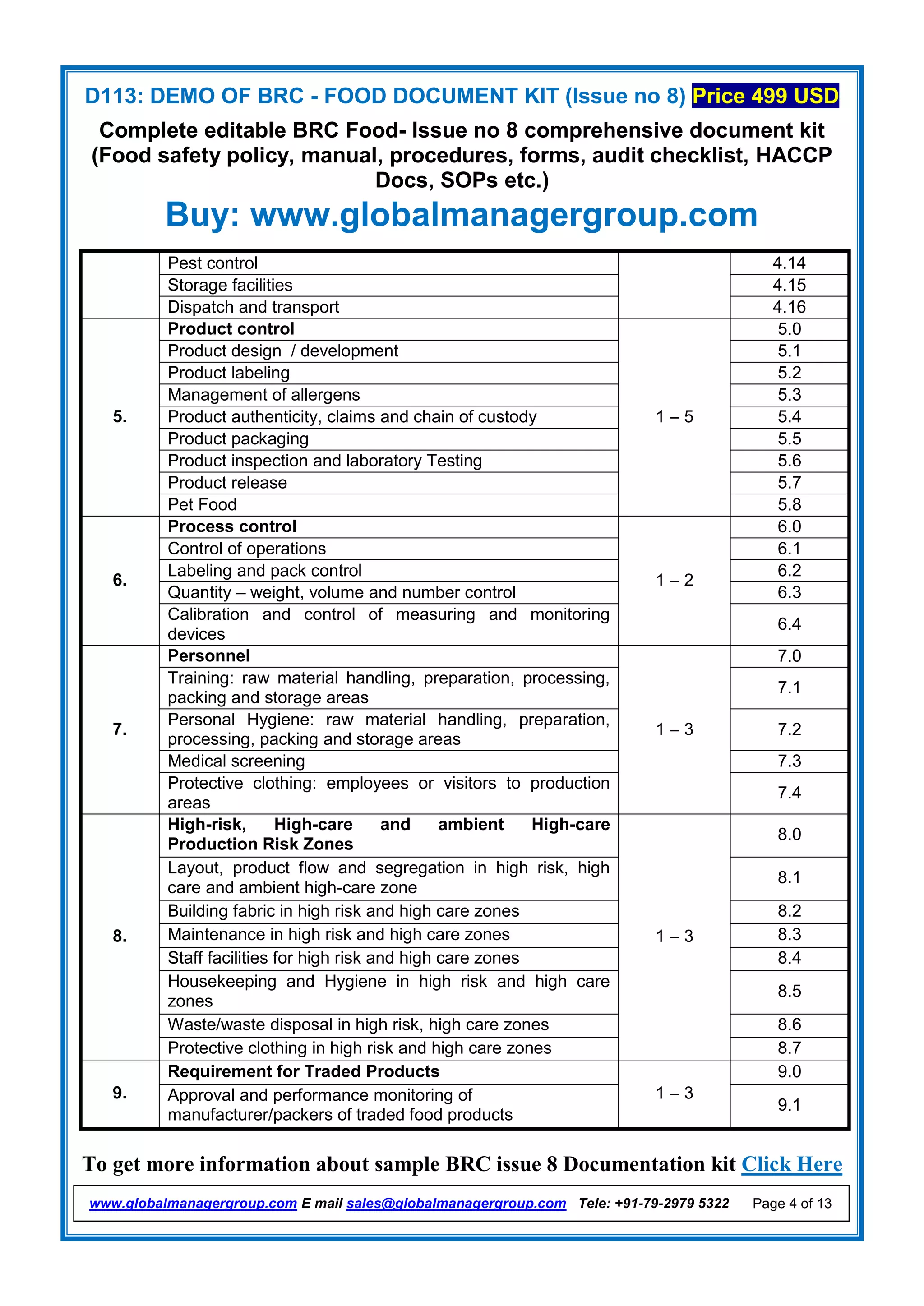 BRC manual documents free download | PDF