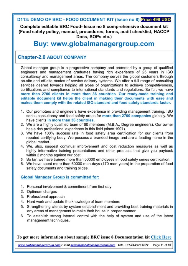 BRC manual documents free download | PDF