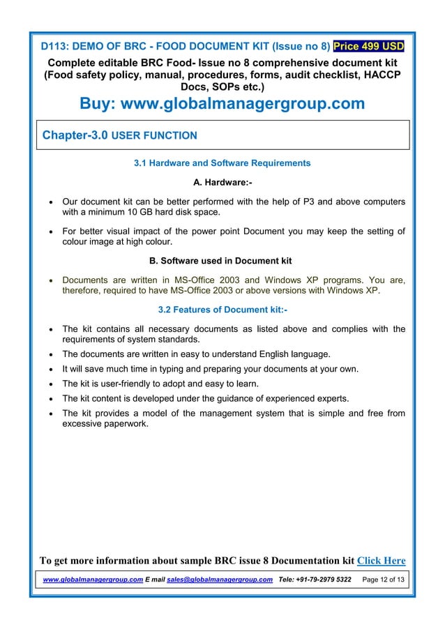 BRC manual documents free download | PDF