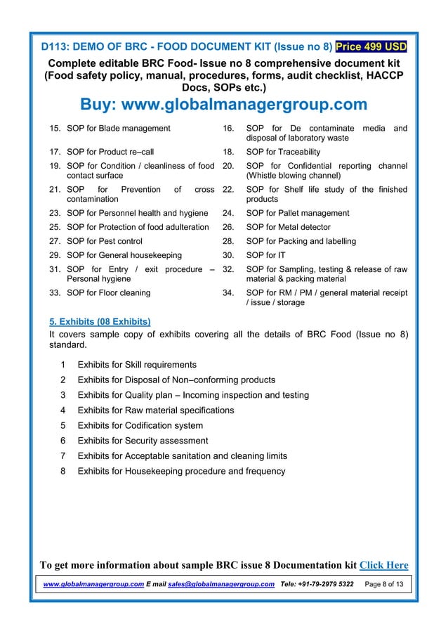 BRC manual documents free download | PDF