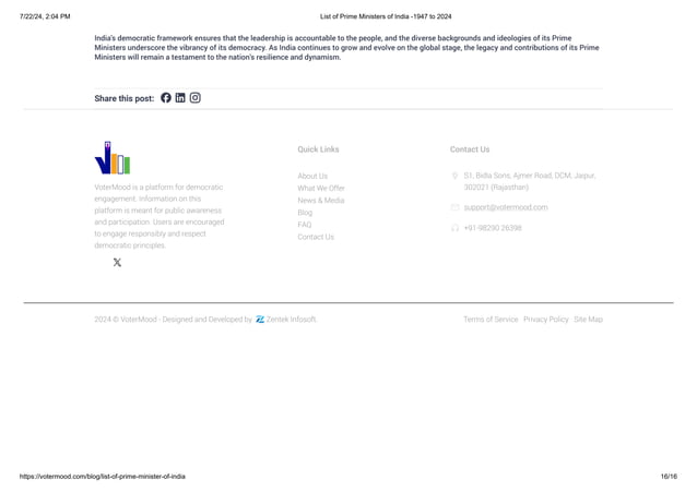 List of Prime Ministers of India -1947 to 20244.pdf | Politics