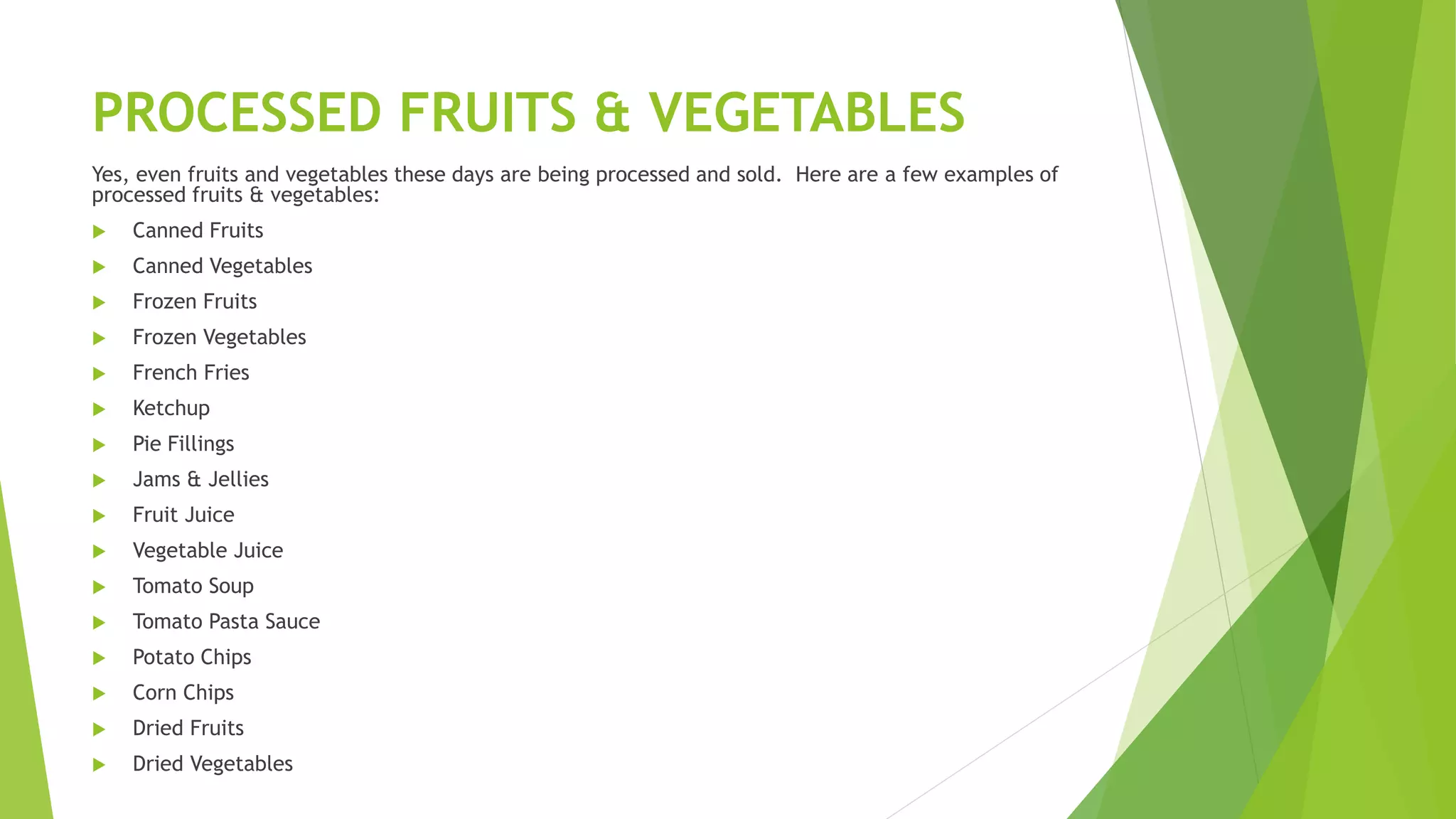 List of processed foods | PPTX