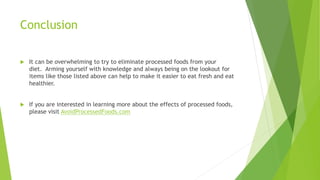 List of processed foods | PPTX