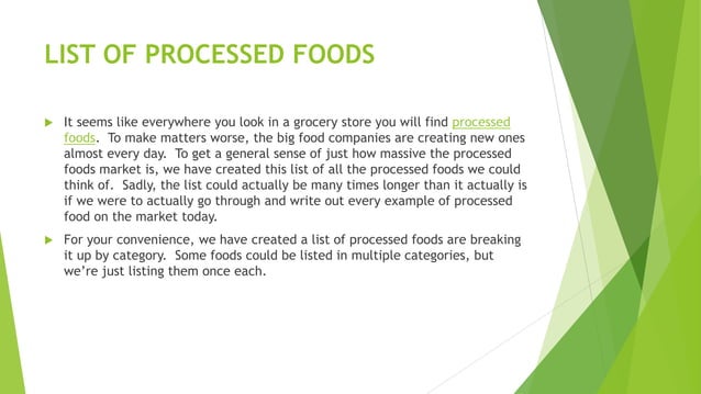 List of processed foods | PPTX