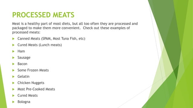 List of processed foods | PPTX