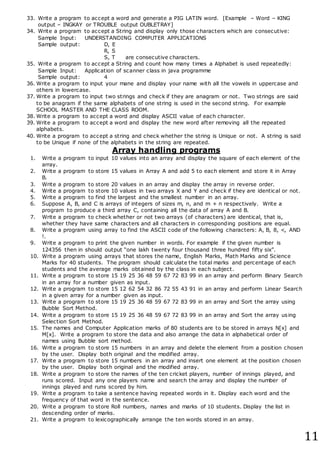 List of programs to practice for ICSE | DOCX