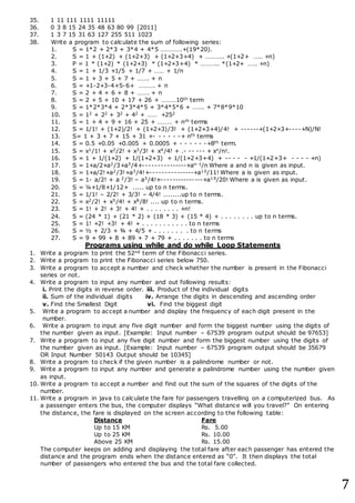 List of programs to practice for ICSE | DOCX