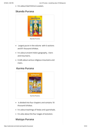 List of Puranas.pdf | Hinduism | Religion & Spirituality