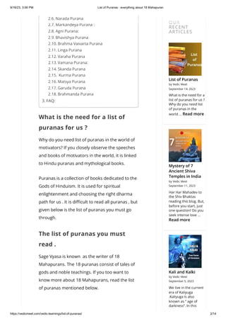 List of Puranas.pdf | Hinduism | Religion & Spirituality