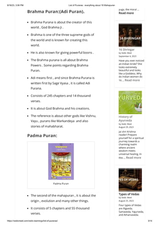 List of Puranas.pdf | Hinduism | Religion & Spirituality
