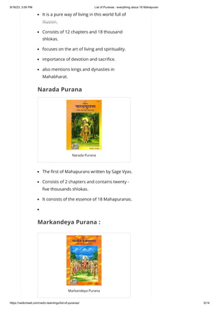 List of Puranas.pdf | Hinduism | Religion & Spirituality