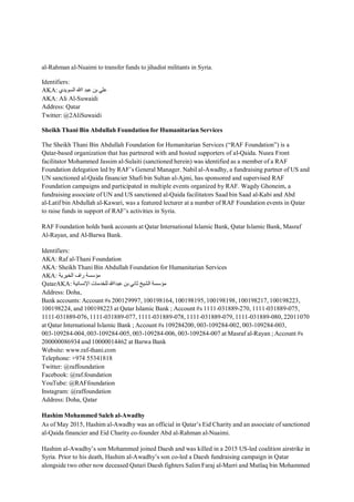 Doha: List of Qataris Sanctioned by the U.S. Treasury Department for ...