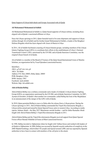 Doha: List of Qataris Sanctioned by the U.S. Treasury Department for ...