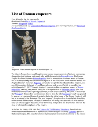 List of roman emperors | PDF