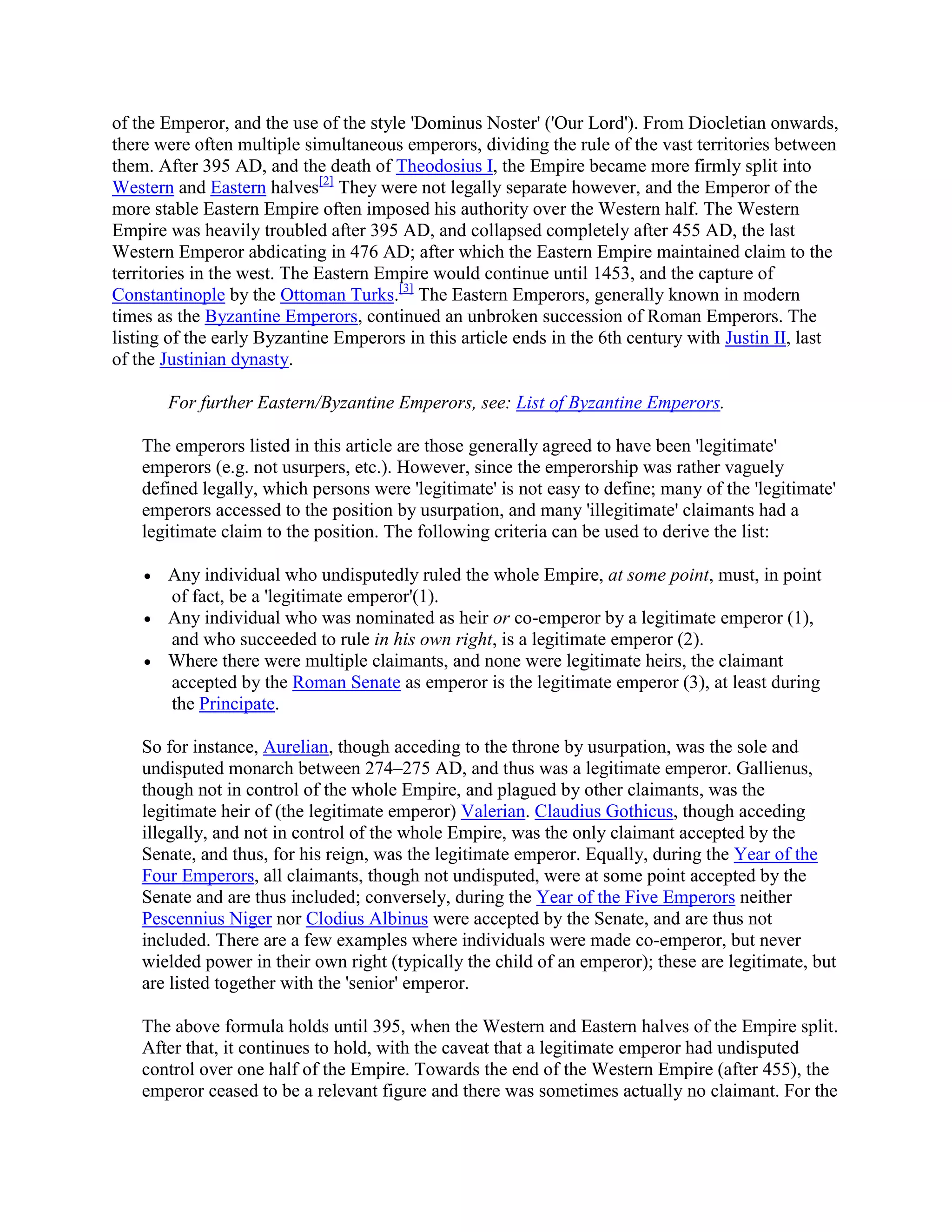 List of roman emperors | PDF