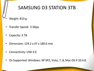 List of samsung harddrive with specification | PPT