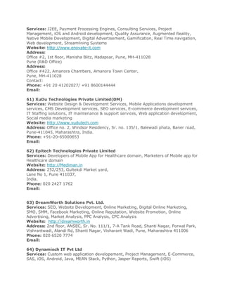 List of software companies in pune | PDF
