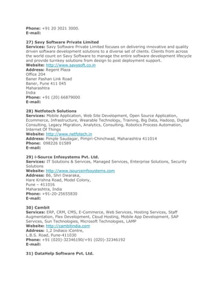 List of software companies in pune | PDF