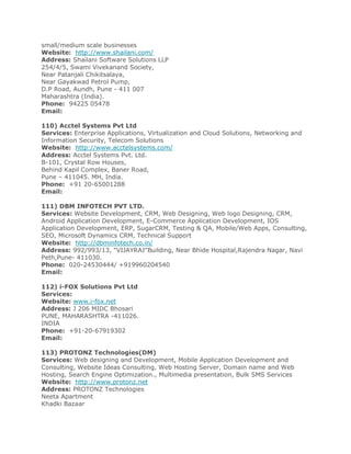 List of software companies in pune | PDF