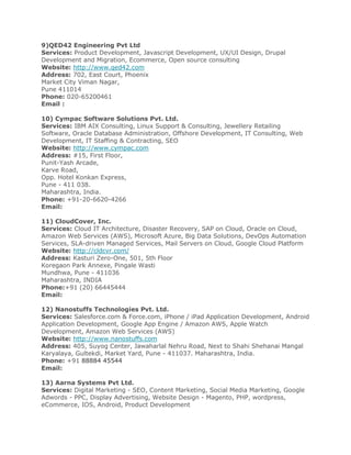 List of software companies in pune | PDF