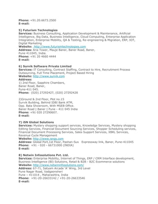 List of software companies in pune | PDF