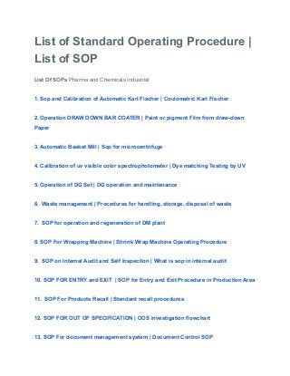 List of Standard Operating Procedure.pdf