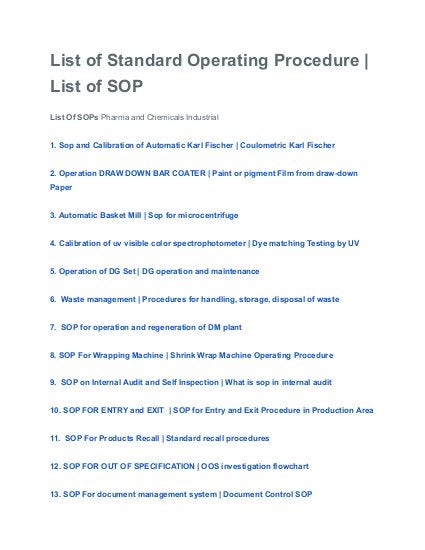 List of Standard Operating Procedure.pdf