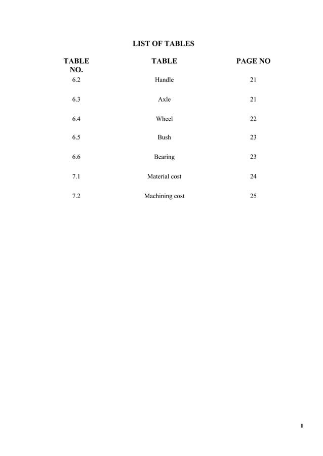 List of table | PDF