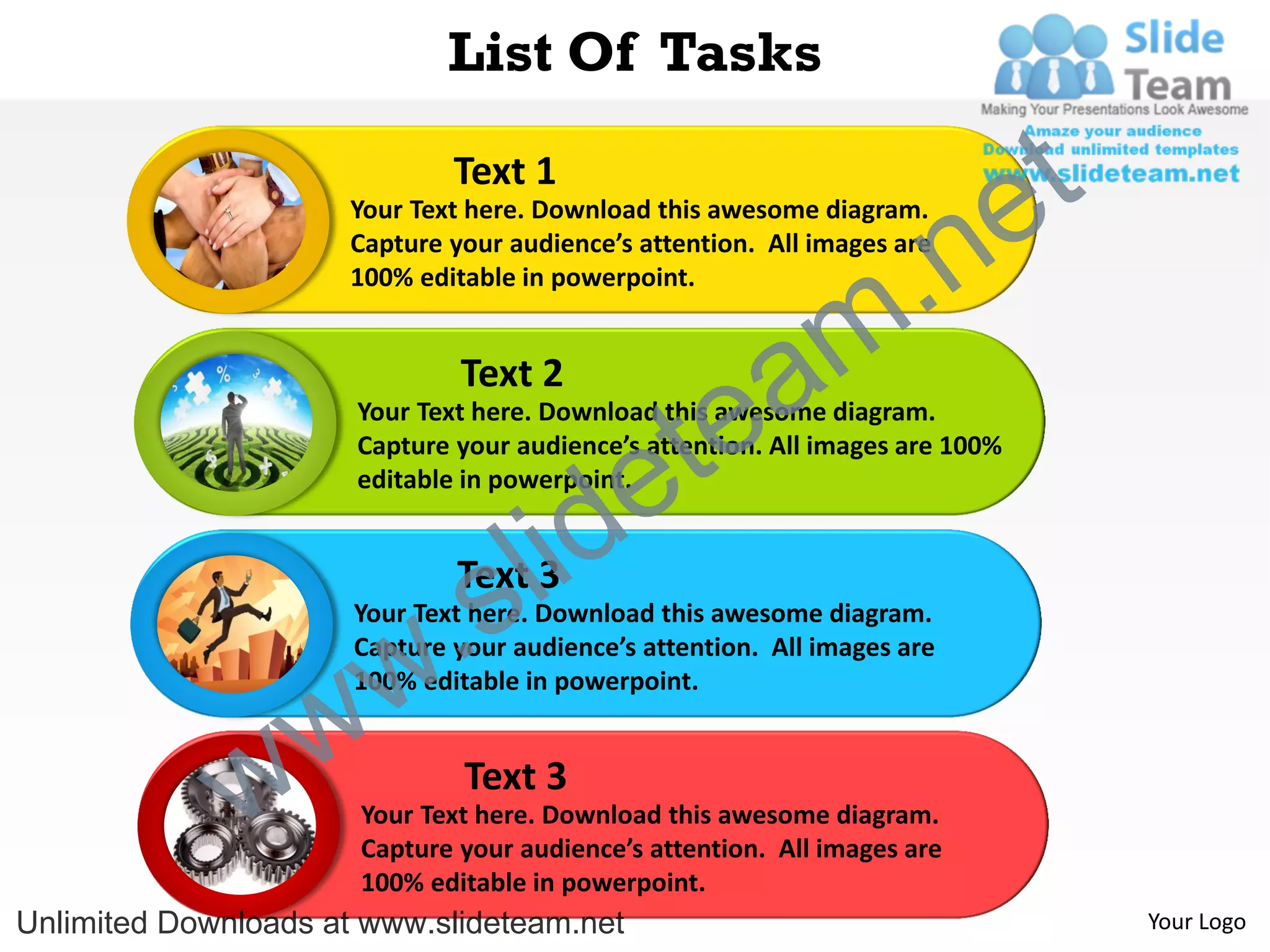 List of tasks powerpoint diagrame templates 0712 | PPT
