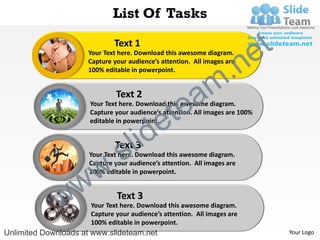 List of tasks powerpoint diagrame templates 0712 | PPT
