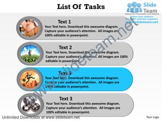 List of tasks powerpoint diagrame templates 0712 | PPT