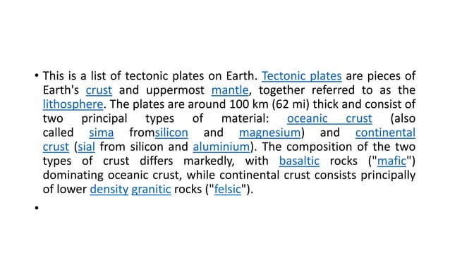 List of tectonic plates | PPT