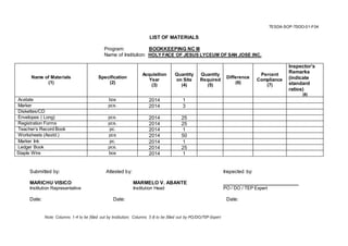 List of tools & materials new | DOCX