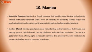 List of Top 10 Banking Software Development Companies | PPTX