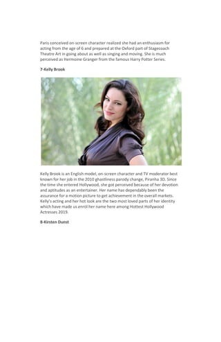 List of top 10 beautiful hollywood actresses | PDF
