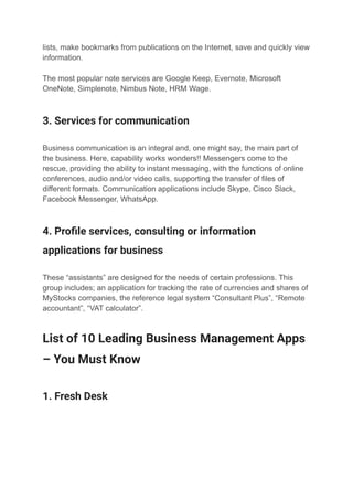 10 Top-Notch Business Management Apps In 2021[Exclusive] | PDF | Computer Software and ...
