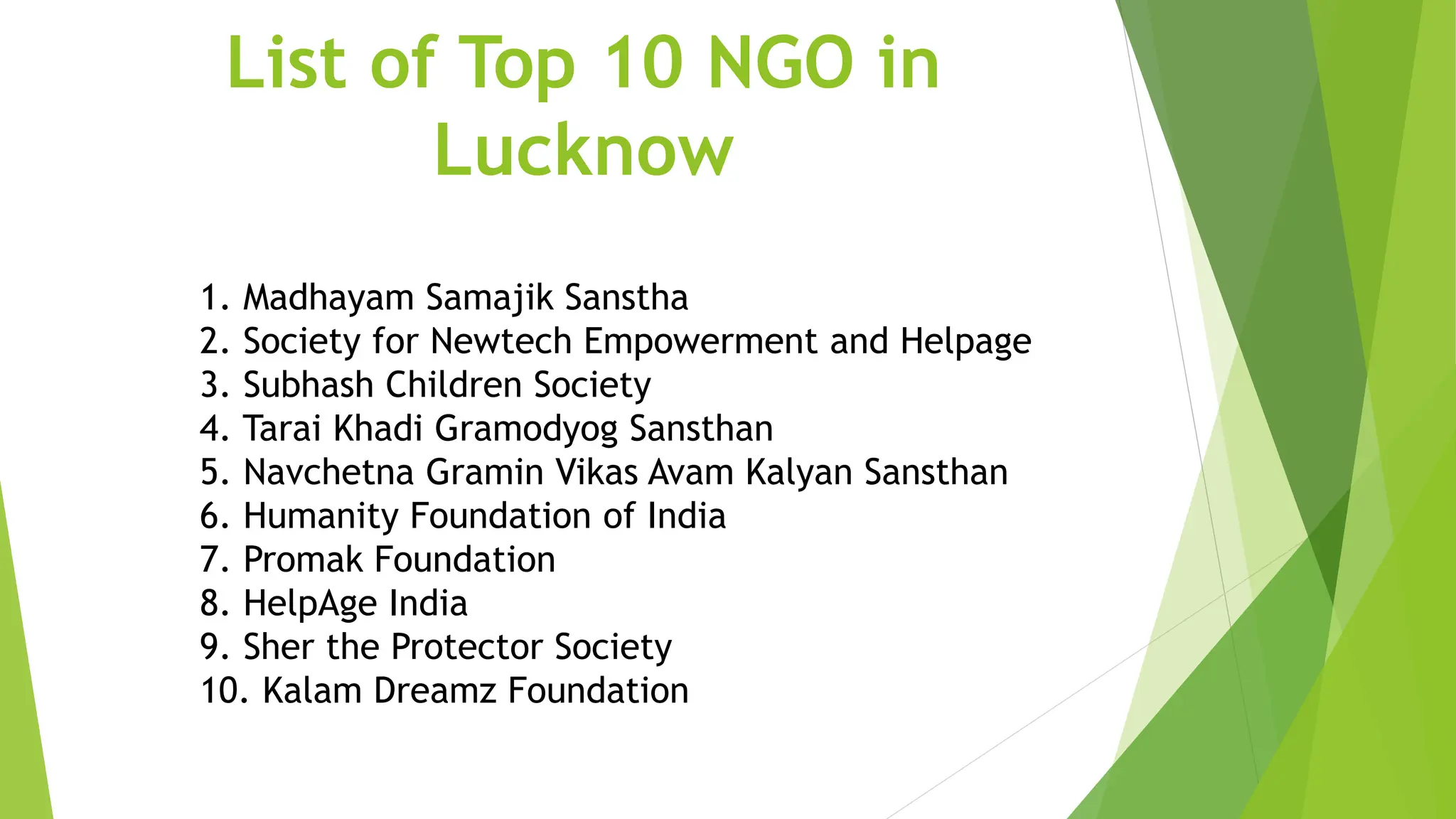 List of Top 10 NGO in Lucknow .pptx